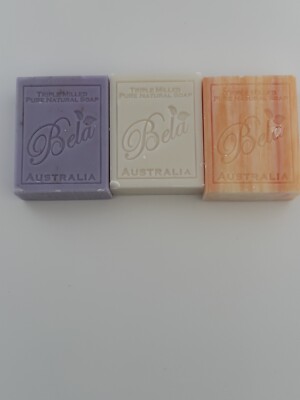 Bela Pure Natural Soaps (3) 3.3 oz. LAVENDER & FLOWER GOATS MILK ORANGE ...