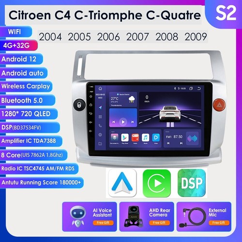 9” Android 12 CarPlay Auto Car Stereo Head Unit GPS For Citroen C4 2004 ...