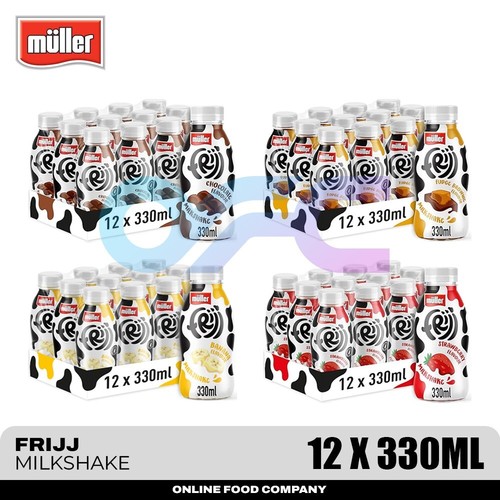 Muller Frijj Milkshake Drink 12 Pack (12 x 330ml) Bottle | Thick ...
