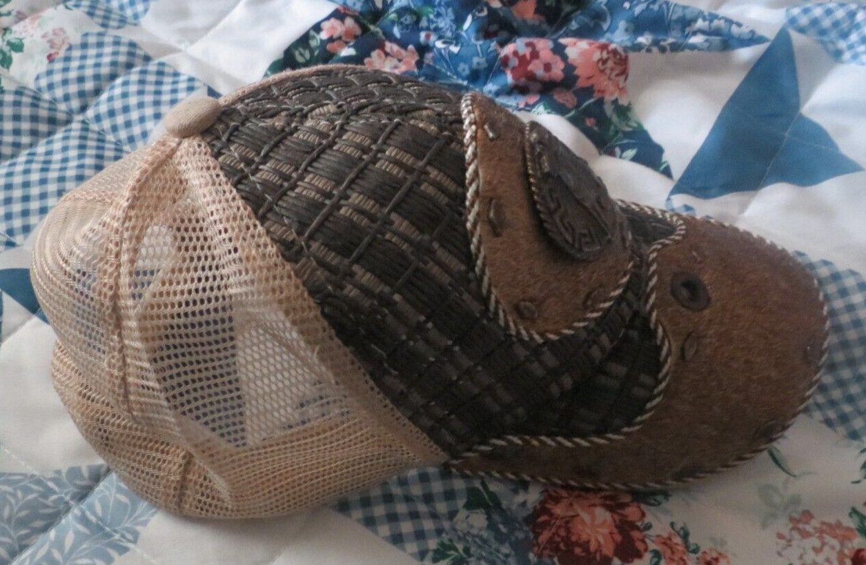 Brown Mexican Vaquero Charro Concho ball Cap/Hat Sna… - Gem