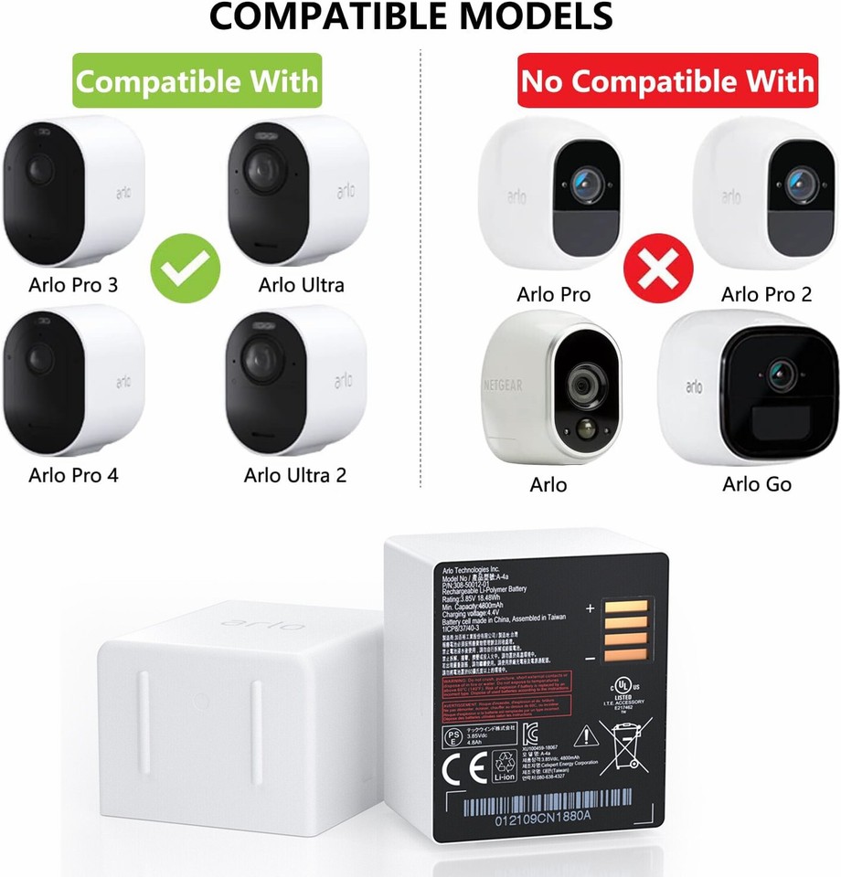 OEM Rechargeable Battery A-4a For Arlo Ultra 2 ,Arlo Pro 3 4 ,arlo Pro ...