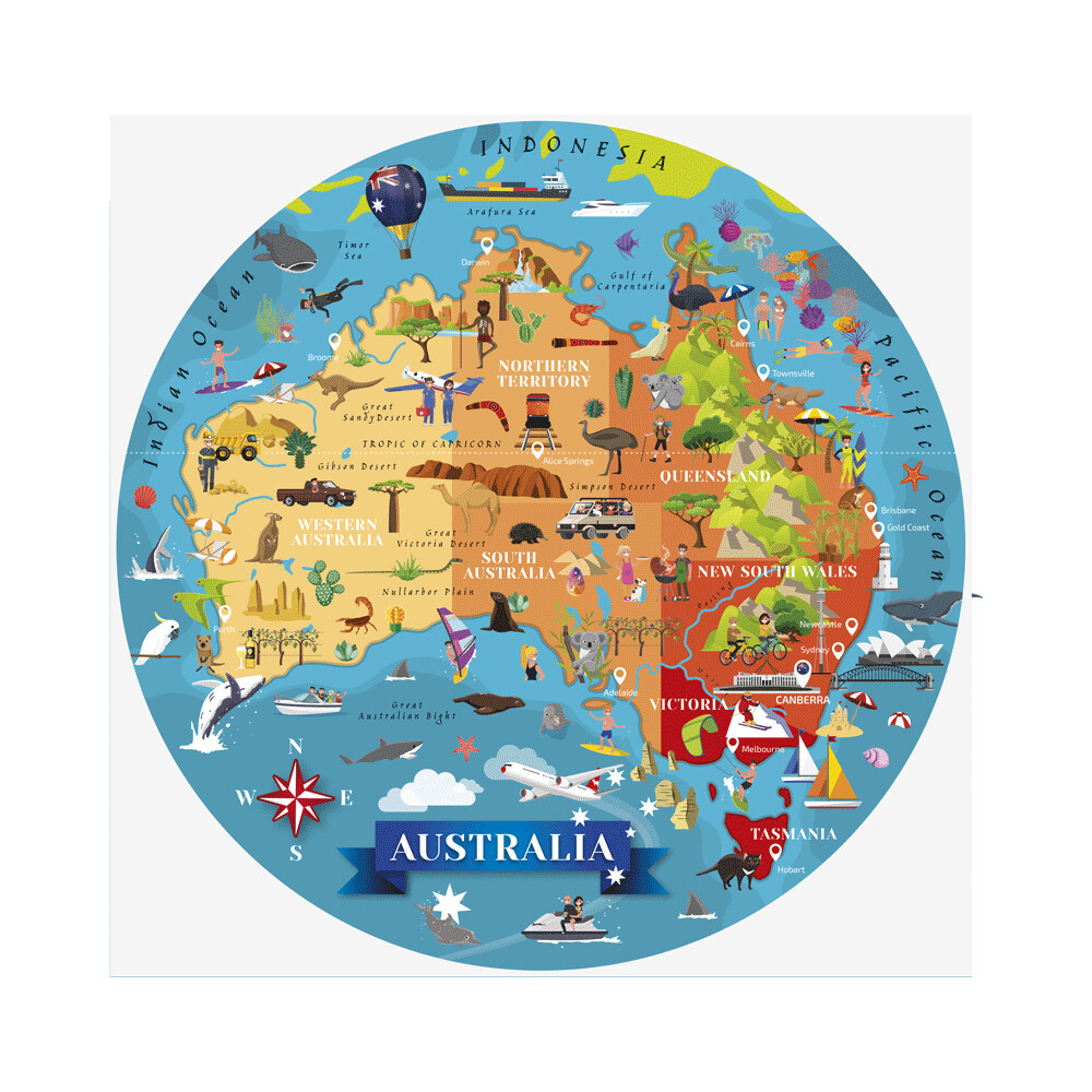 210pc Sassi Junior Australia Educational Fun Puzzle & Book Game Set ...