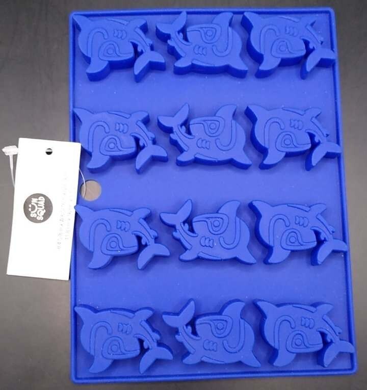 NWT Sun Squad Baby Shark Fish Silicone Ice Tray Kids Party Cocktail 12 ...