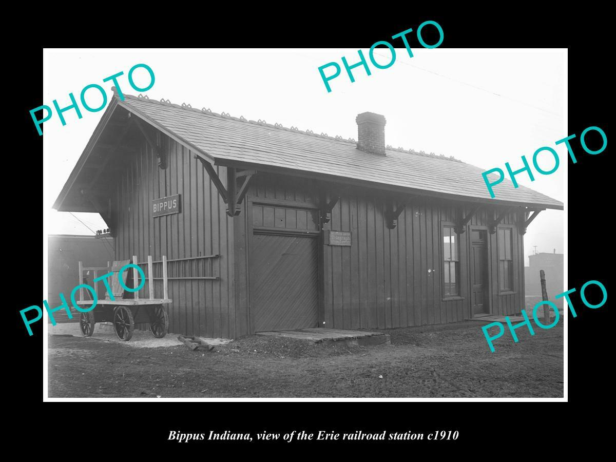 OLD 6 X 4 HISTORIC PHOTO OF BIPPUS INDIANA THE ERIE RAILROAD STATION ...