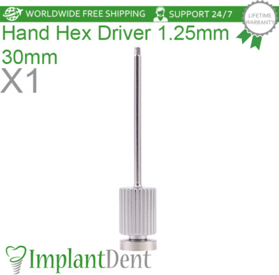 1x Dental Hand Hex Driver 1.25mm L-30mm Stainless Steel Dentistry Tool ...