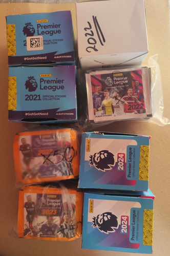 SUPER LOT PANINI PREMIER LEAGUE SEALED x100 PACKS for yearS 2021+2022 ...