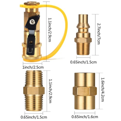 1/4" RV Propane Quick Connect Adapter Fittings, 4 Pcs Propane Hose ...