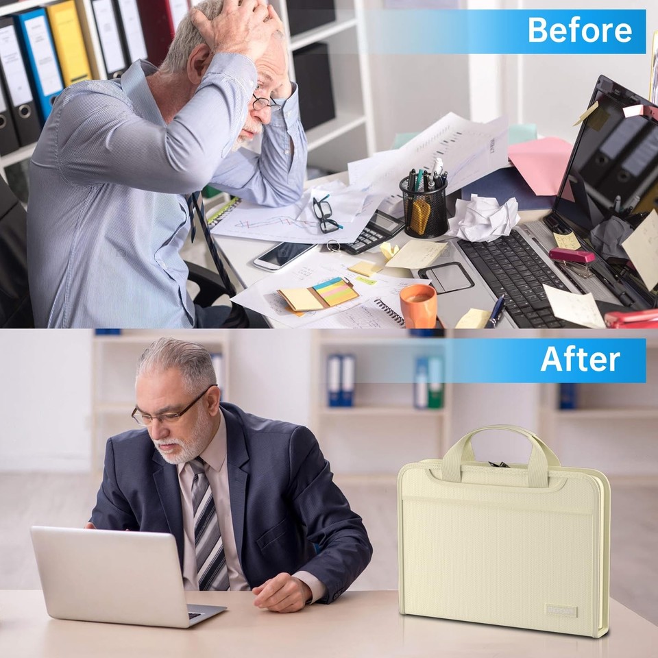 Accordion File Organizer,Fireproof Expanding File Folder with Multi ...