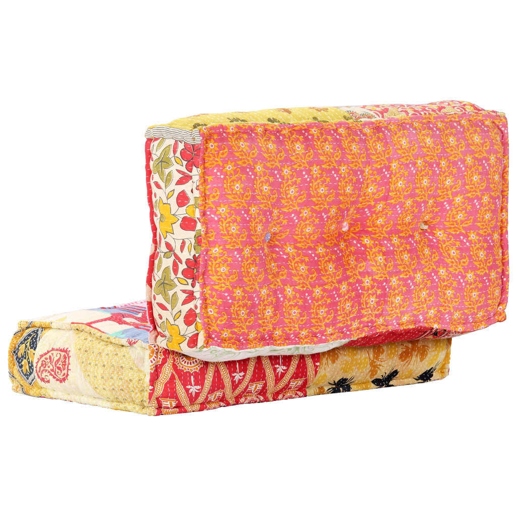 Pouffe Patchwork Fabric Footstool Foot Rest Stool Padded Seat Ottoman ...