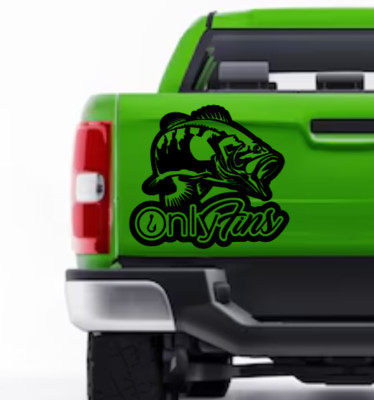 Only Fins Bass Fish Fishing Premium Waterproof Vinyl Window Decal ...