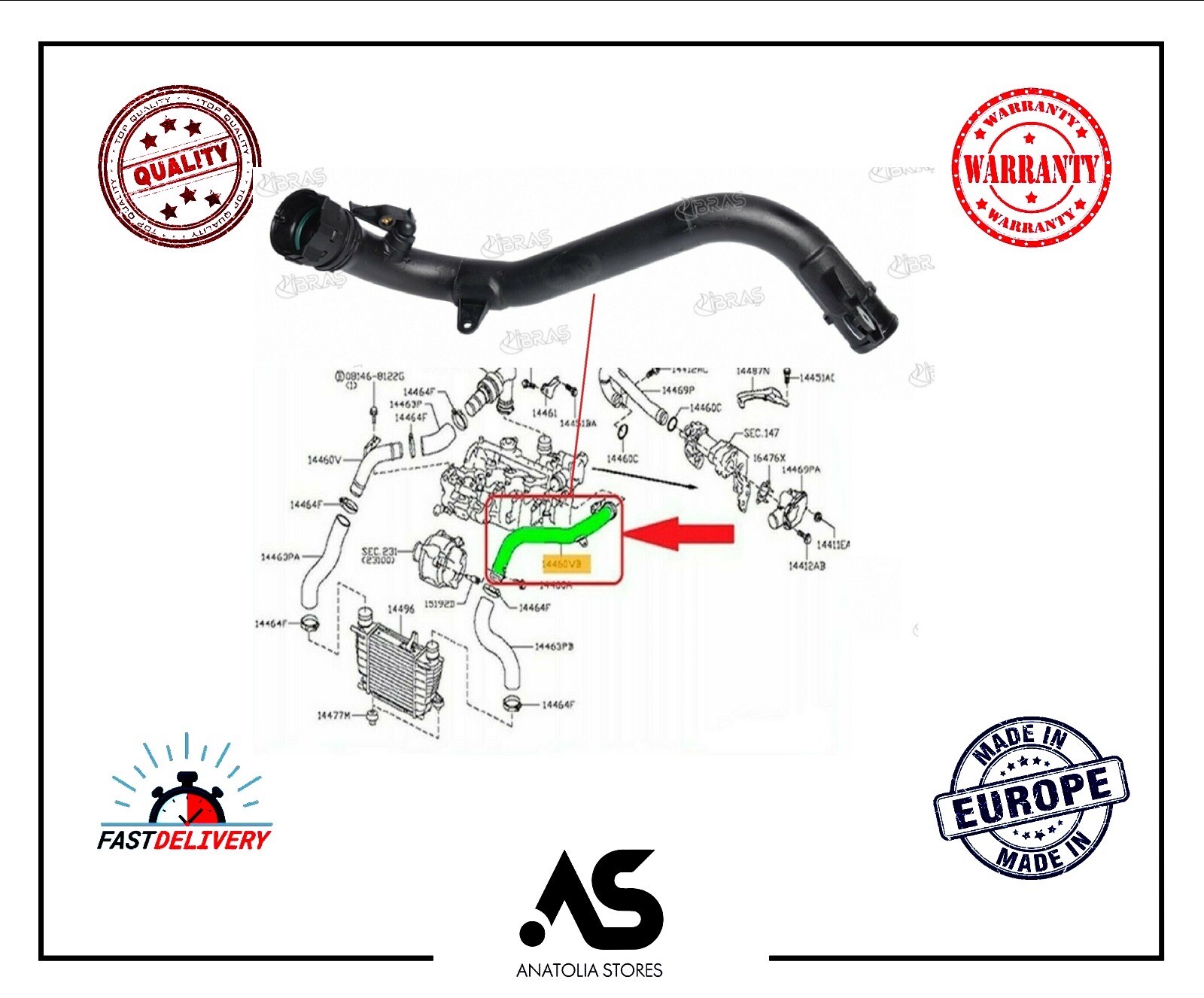 TURBO INTERCOOLER HOSE PIPE FOR NISSAN JUKE 1.5 DCI 144601FE0C ...