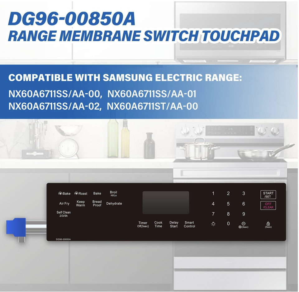 DG96-00850A Range Touch Control Panel Range Membrane Switch Touchpad ...