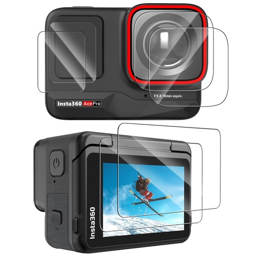 6PCS Tempered Glass Screen Protector For Insta360 Ace Pro Lens ...