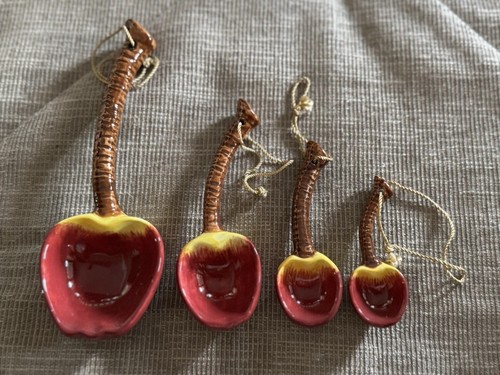 Ceramic Apple Measuring Spoons w/String For Hanging Kitchen Decor INV ...