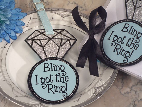 Bling I Got The Ring Luggage Tags | Wedding Favors | Bridal Shower ...