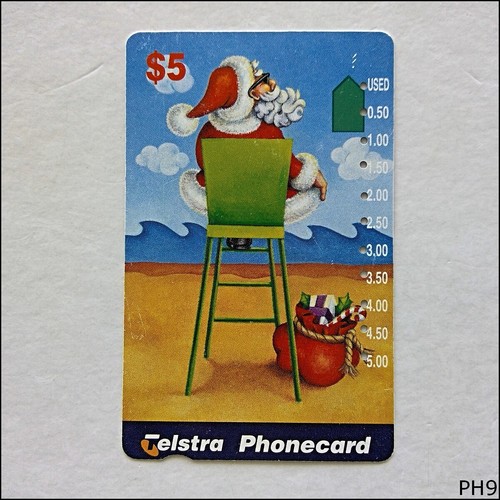 Telstra Christmas 1996 Santa Lifeguard N964112 1263 $5 Phonecard (PH9 ...