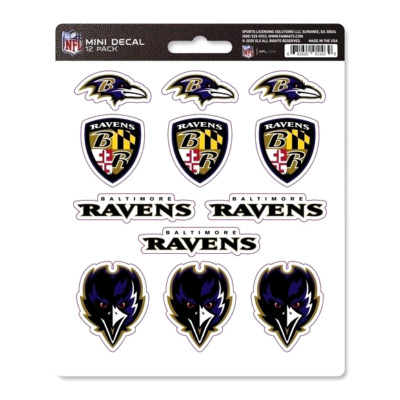 Baltimore Ravens NFL Vinyl Die-Cut Sticker Set / Decal Sheet *Free ...