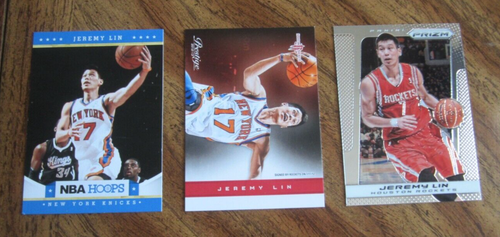 Jeremy Lin Lot of 3 DIFFERENT Trading Cards NBA Basketball Knicks ...