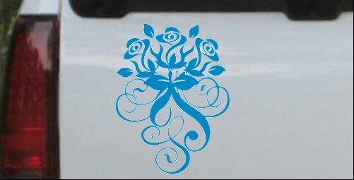 Swirl Roses Flowers Vine Car or Truck Window Laptop Decal Sticker | eBay