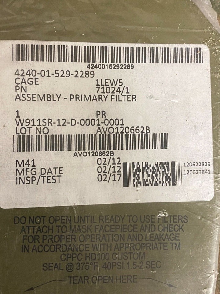 M41 CHEMICAL-BIOLOGICAL GAS MASK FILTER NEW IN SEALED PLASTIC SINGLE | eBay