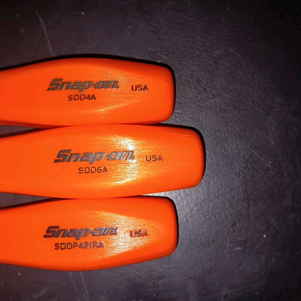 Snap On Screwdrivers(3) Orange Handles NEW!!!! Perfect 2 Straight 1 ...