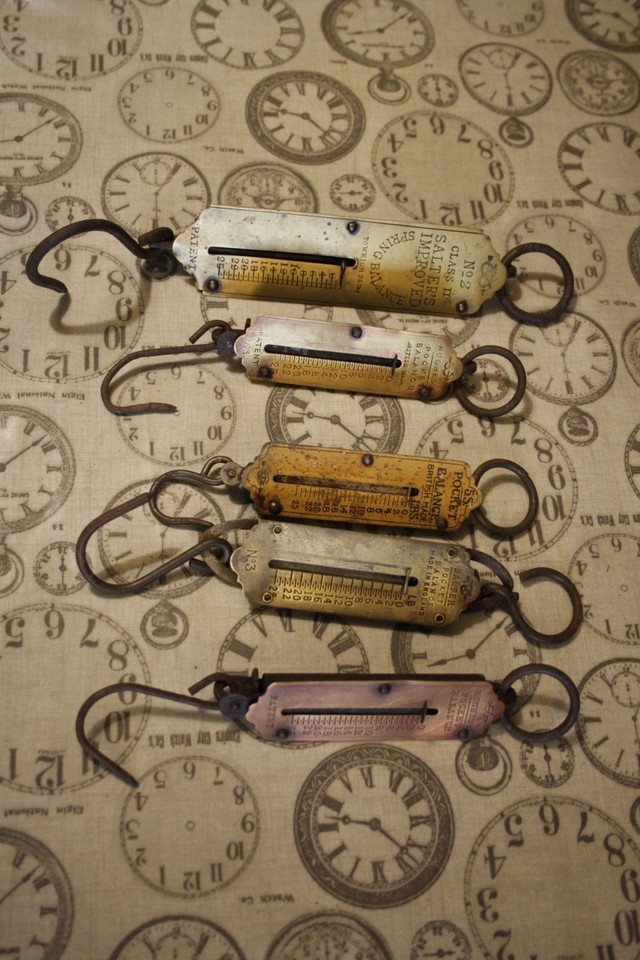 Collection of 10 Vintage Brass Spring Balances | eBay UK