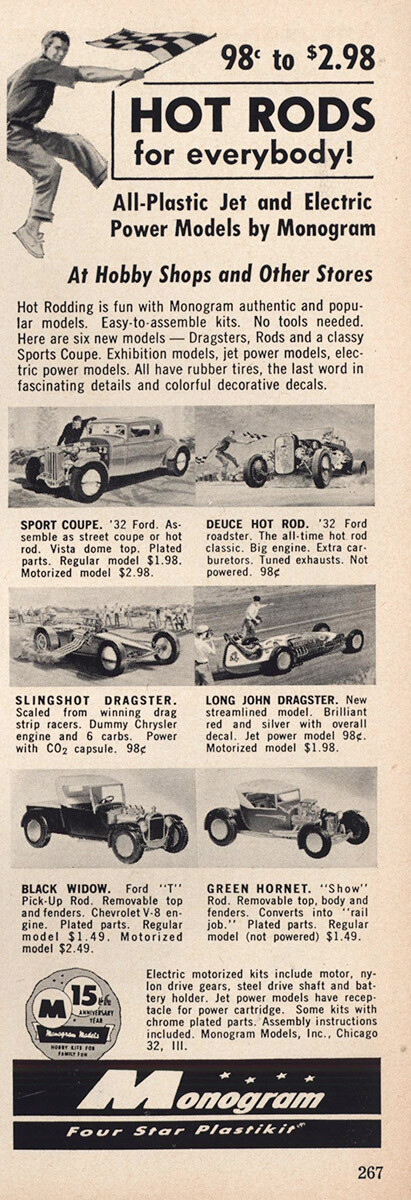 1960 Monogram Models: Hot Rods for Everybody Vintage Print Ad | eBay