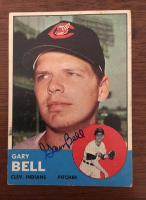 GARY BELL 1962 TOPPS AUTOGRAPHED SIGNED AUTO BASEBALL CARD 129 INDIANS ...