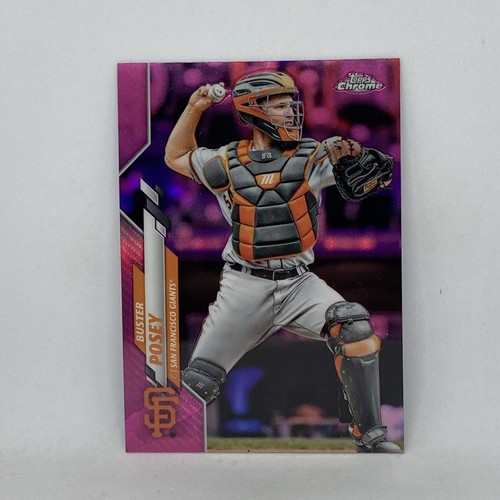 Buster Posey Pink Refractor Insert 2020 Topps Chrome Baseball Card #157 ...