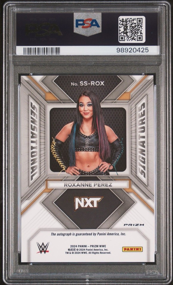 2024 Panini Prizm WWE Roxanne Perez Sensational Sig. Green Prizm Auto ...