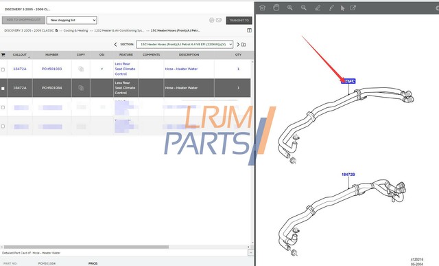 Land Rover PCH501084 | Hose - Heater WA for sale online | eBay