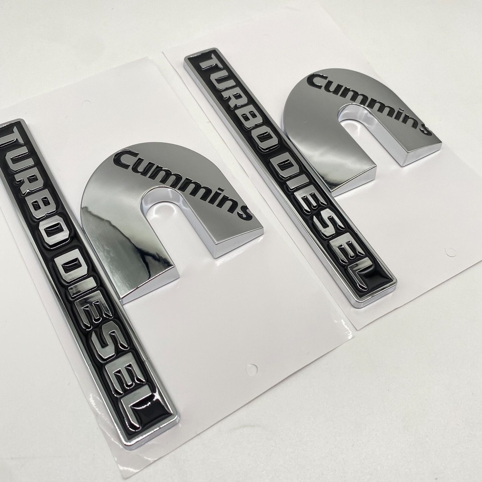 2X Cummins Turbo Diesel Emblems For RAM 2500 3500 Fender Nameplates ...
