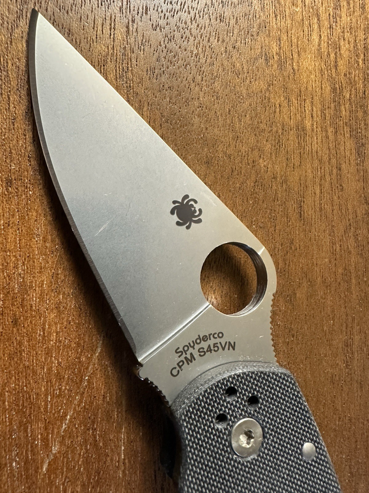Spyderco Para 3 Plain Edge S45VN Black G-10 C223GP - New Factory Second | eBay