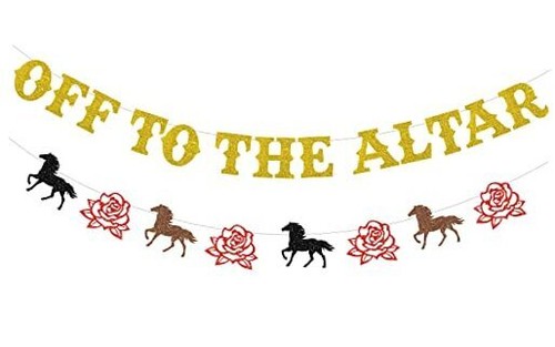 Derby Themed Bachelorette Party Off To The Altar Banner Horse Racing ...