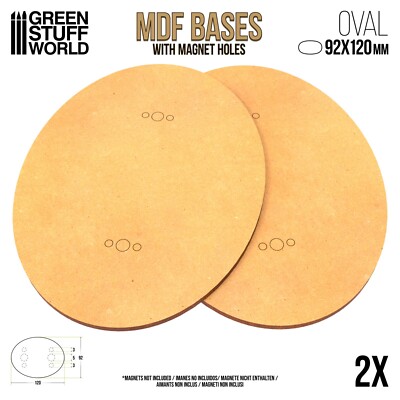 MDF Bases - Oval 92x120mm - Thickness 3mm - AOS Laser Cut Wargames ...