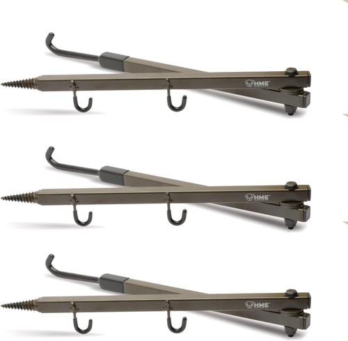 Folding Tree Stand Bow Hanger 3 Pack With Hooks Extends To 20 Inches ...