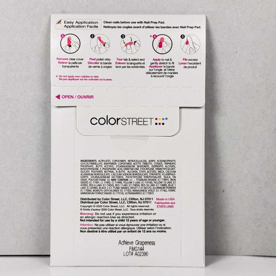 Color Street Petite Nail Polish Strips • Achieve Grapeness • Tiny ...