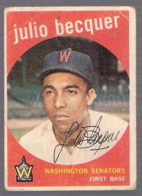 Venezuelan Topps 1959 Julio Becquer #93 Washington Senators BENCO ...