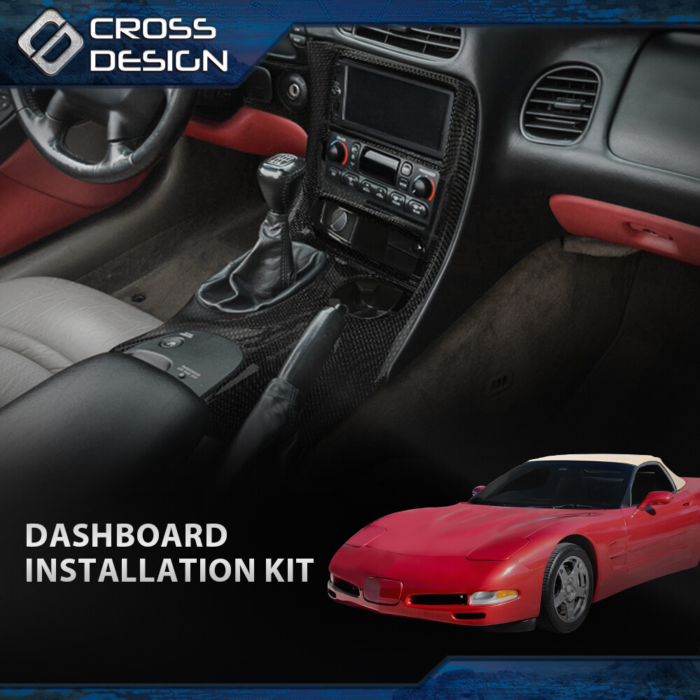 Fit For 97-04 Chevy Corvette C5 Double Din Dash Installation Kit Carbon ...