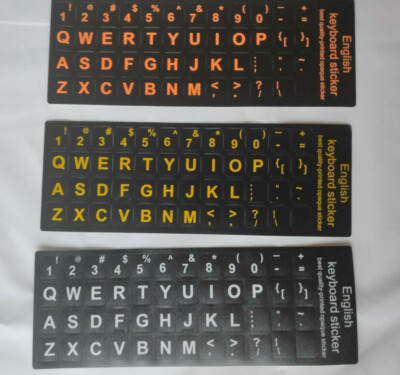 LARGE Thick Keyboard Stickers English BEST QUALITY in 3 Colours PVC ...