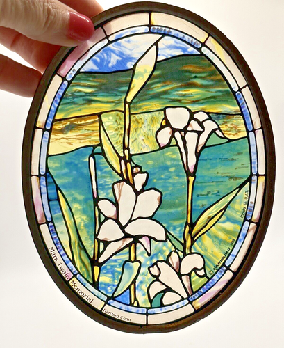 Glassmasters Floral Stained-Glass SunCatcher Made In USA 1988 VTG Mark ...