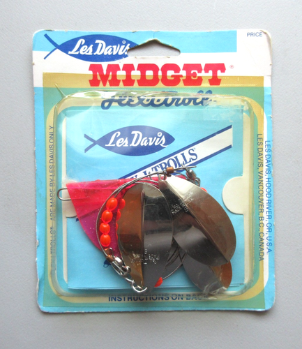 ⭐VINTAGE LES DAVIS FLEX-I-TROLLS MIDGET FOR TROLLING SPINNER FISH ...