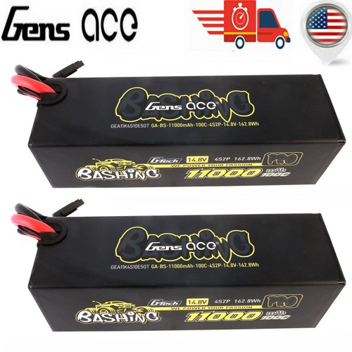 2X Gens Ace Bashing G-Tech 11000mah 14.8V 100C 4S Lipo Battery EC5 For ...