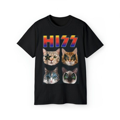 Hiss Funny Cats Kittens Rock Rockin gift for cat lover T-Shirt S M L XL ...