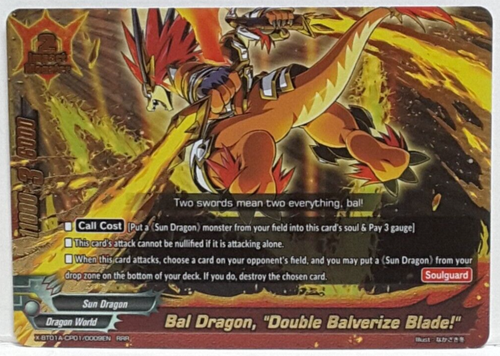 Buddyfight Bal Dragon, "Double Balbarize Blade!" X-BT01A-CP01/0009EN ...