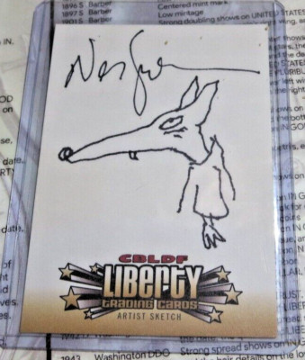 NEIL GAIMAN - 2011 CBLDF Liberty Artist Sketch Coraline Trading Card ...