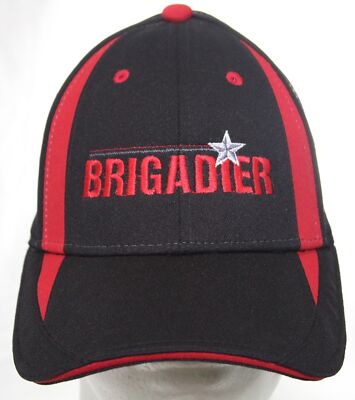 NWT Brigadier Star Logo Black & Red Adult Fitted Hat Sz Small-Medium ...
