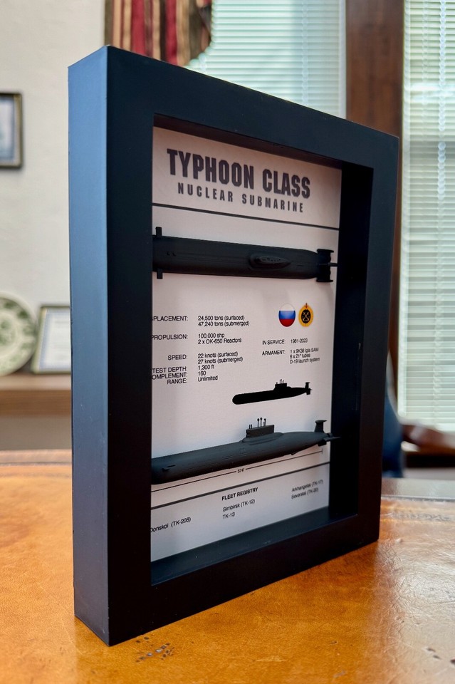 Typhoon Class Submarine Shadow Display Box, Akula Class, 6" x 8", Black ...