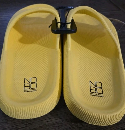 NOBO Women's Comfort Slip-On Slide Sandals Open Toe Yellow Smiley Face ...