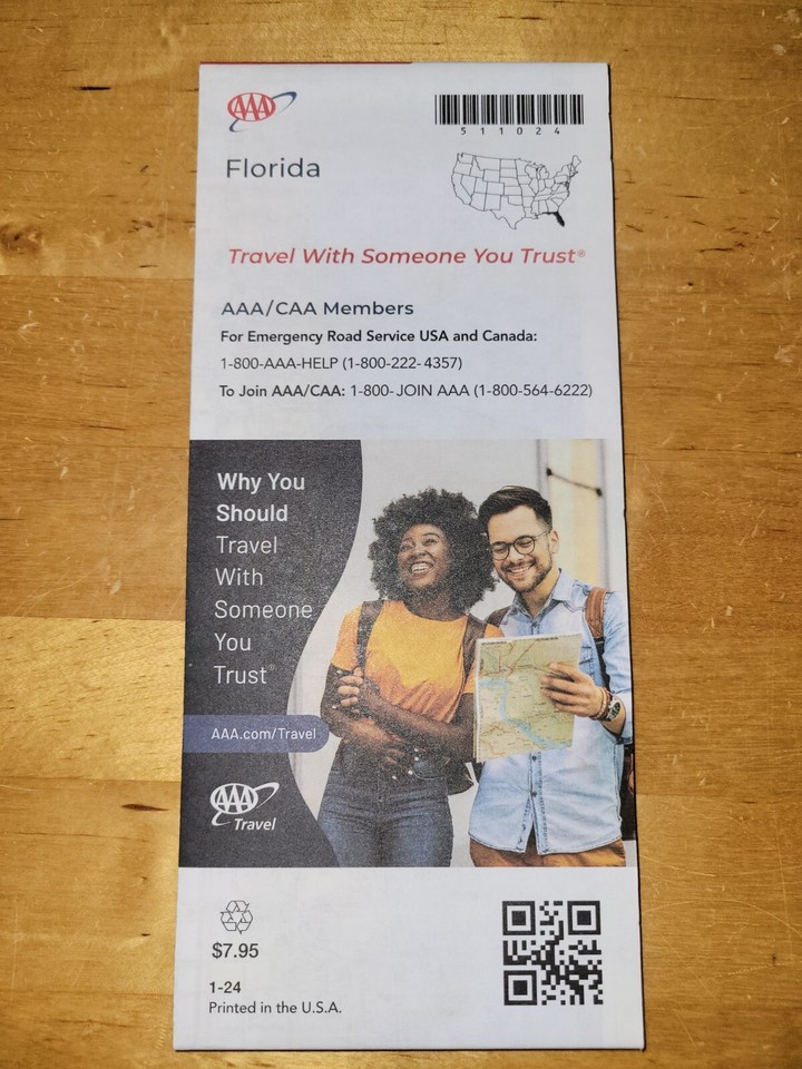 FLORIDA FL State Map AAA Road Tour Map NEW 2024 | eBay
